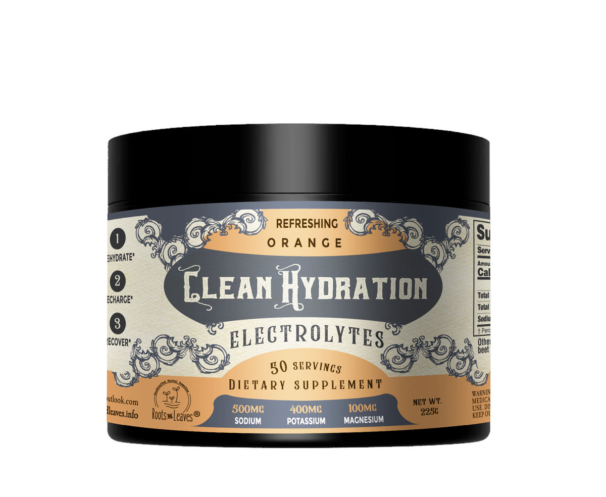 Clean Electrolyte Powder – No Sugar, Orange – Roots and Leaves LLC
